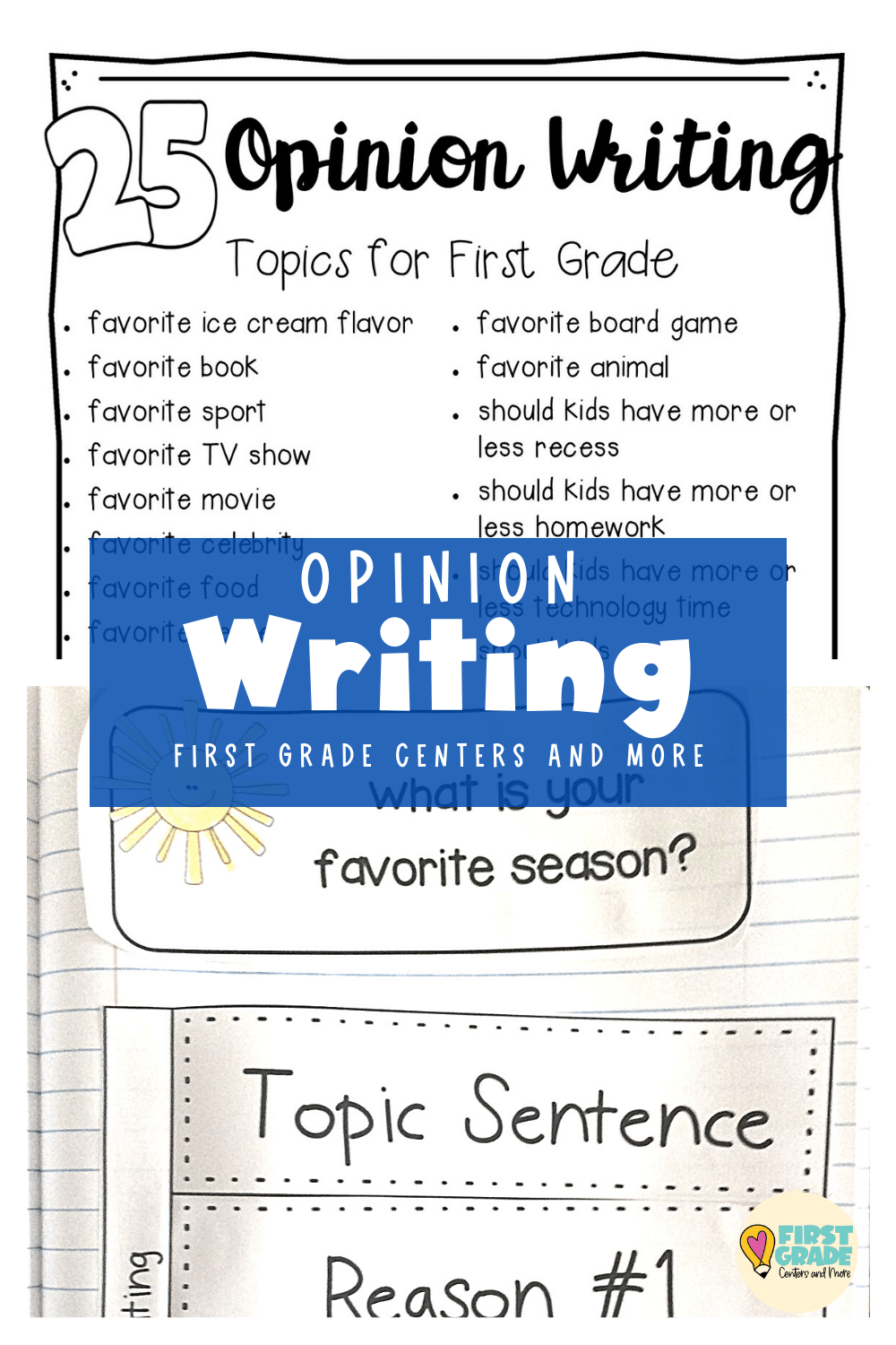 Interactive Writing Notebook for First Grade - First Grade Centers and More