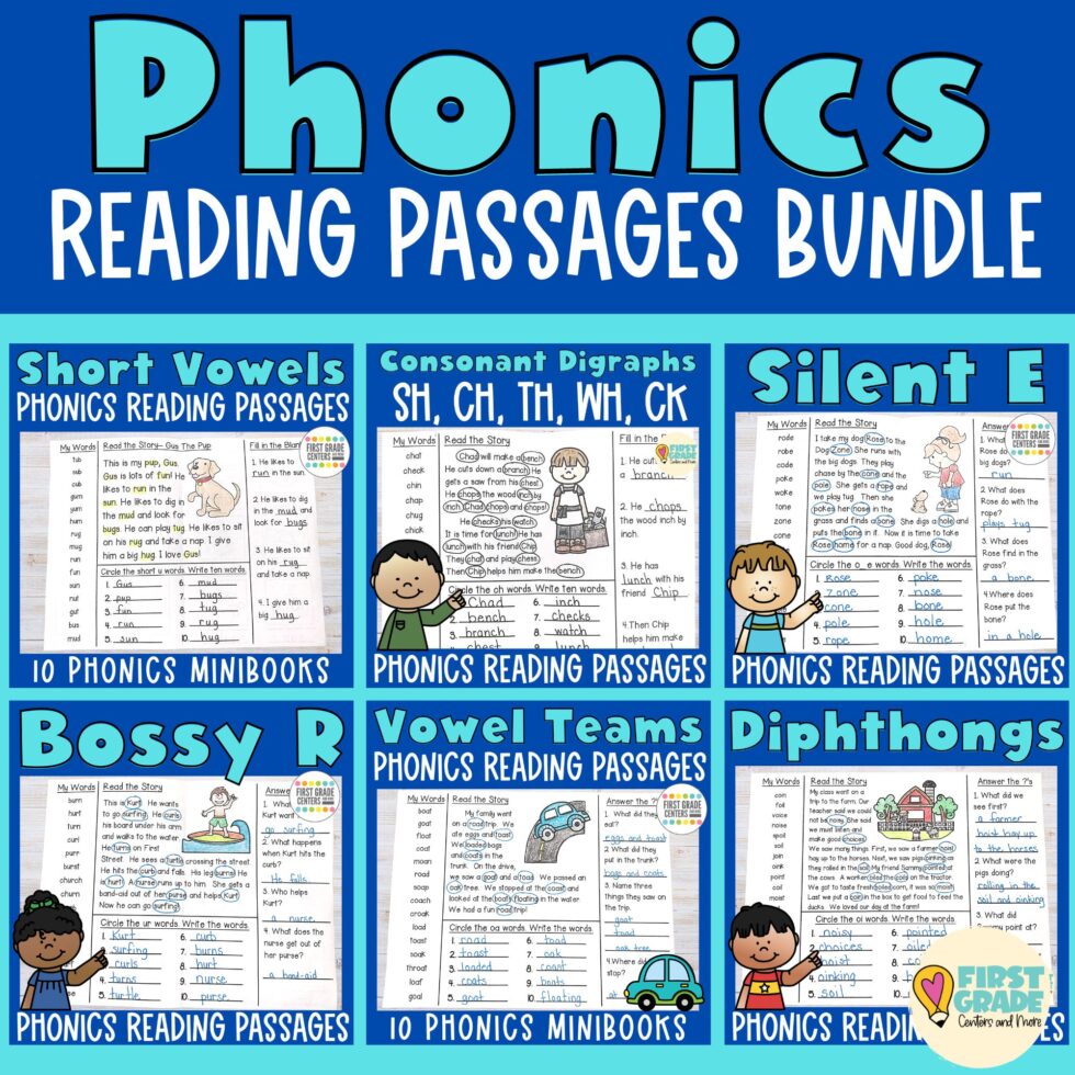 Phonics Reading Passages - First Grade Centers and More