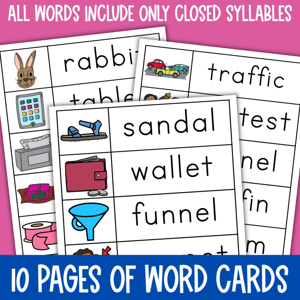 Teaching Two Syllable Words: Closed Syllables - First Grade Centers and ...
