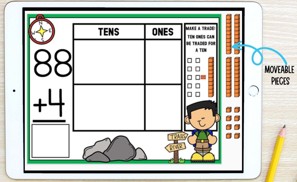 2 Digit Plus 1 Digit Addition With Regrouping - First Grade Centers and ...